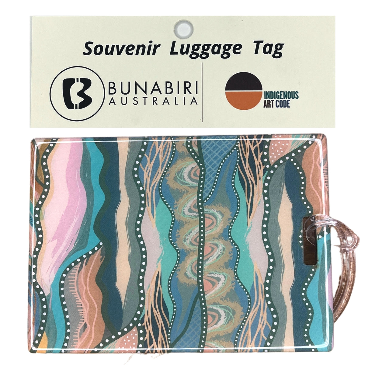 Bunabiri Aboriginal Art Hard Luggage Tag - Wamin in the Wet by Jedess ...